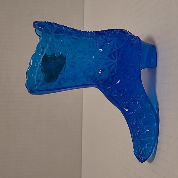 Fenton | Art | Vintage Blue Fenton Glass Boot With Original Sticker ...